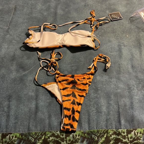 Zaful | Swim | Nwt Animal Print String Bikini | Poshmark